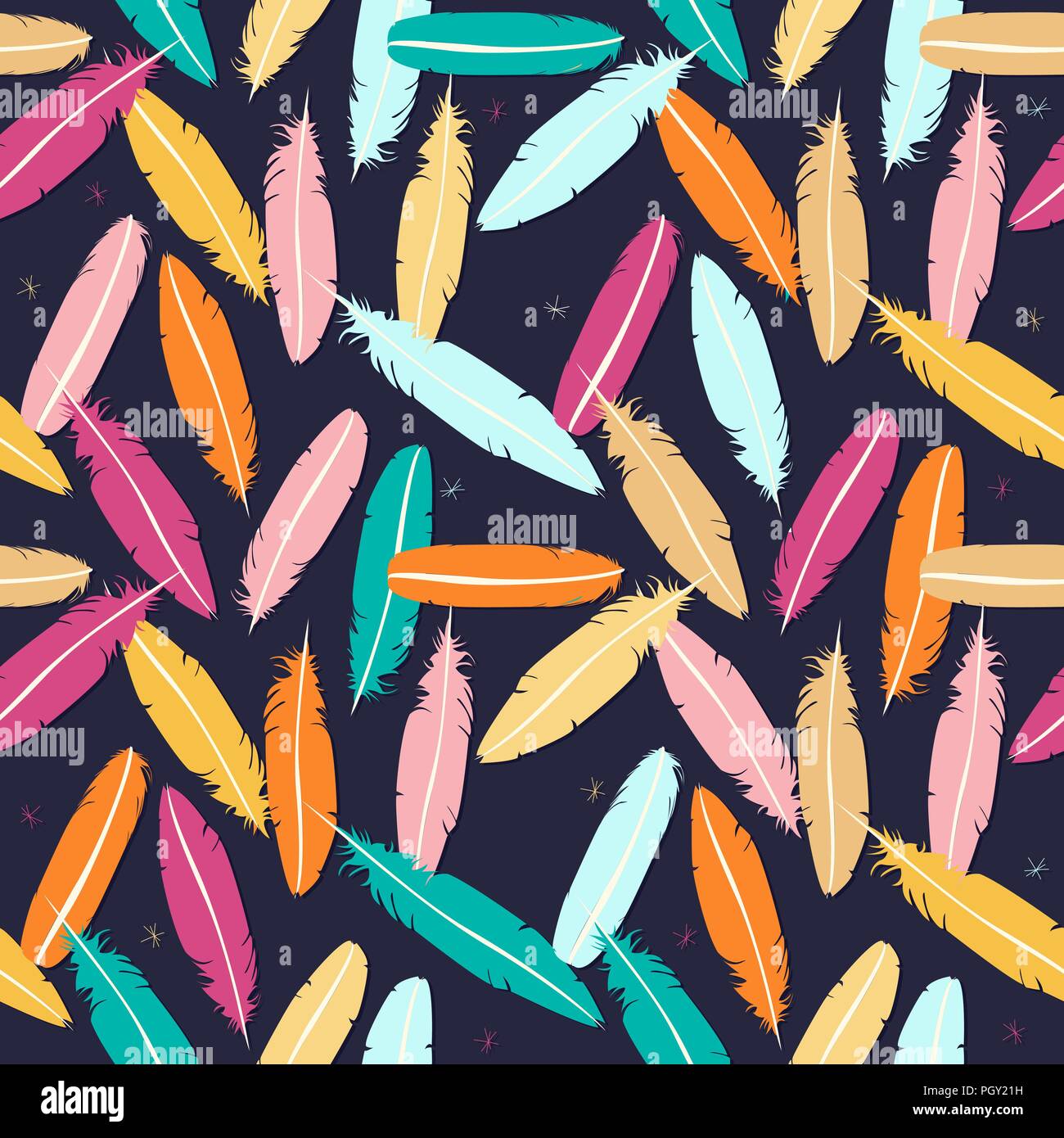 Seamless feathers pattern in colors Stock Vector Image & Art - Alamy