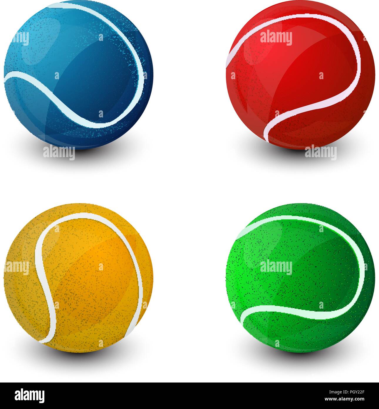 Tennis balls in colors vector set Stock Vector Image & Art - Alamy