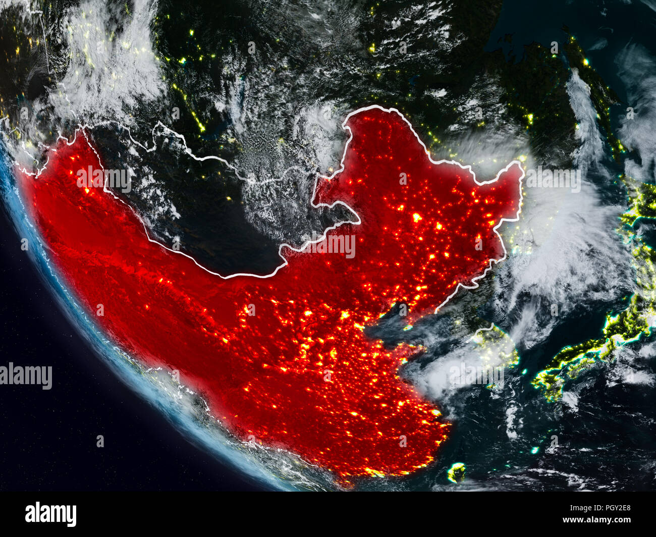 China Night Satellite High Resolution Stock Photography and Images - Alamy
