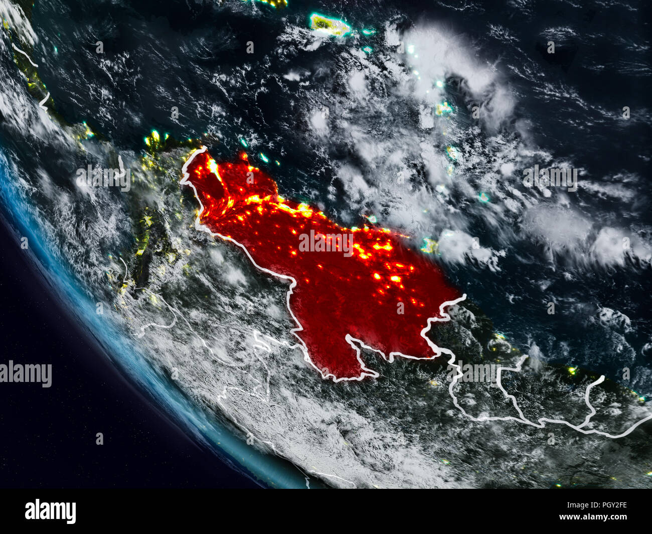 Night map of venezuela hi-res stock photography and images - Alamy