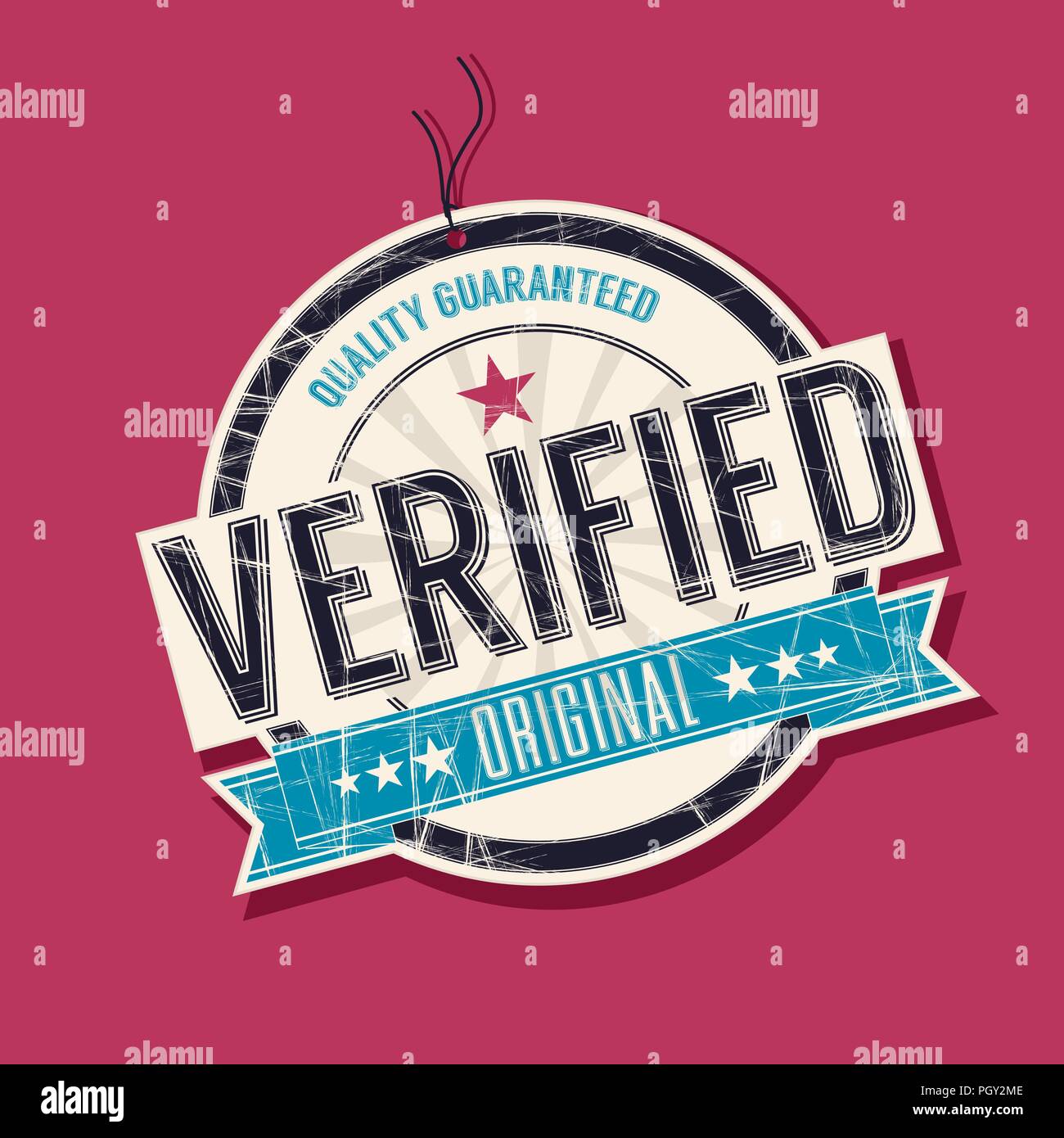 Verified quality guaranteed tag, vector Stock Vector Image & Art - Alamy