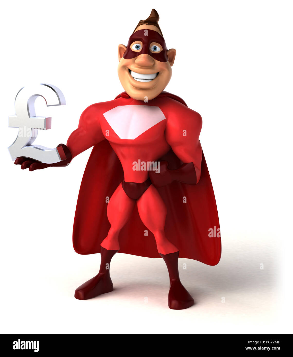 Fun superhero - 3D Illustration Stock Photo - Alamy