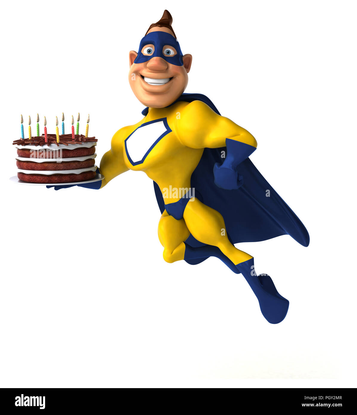 Fun superhero - 3D Illustration Stock Photo - Alamy