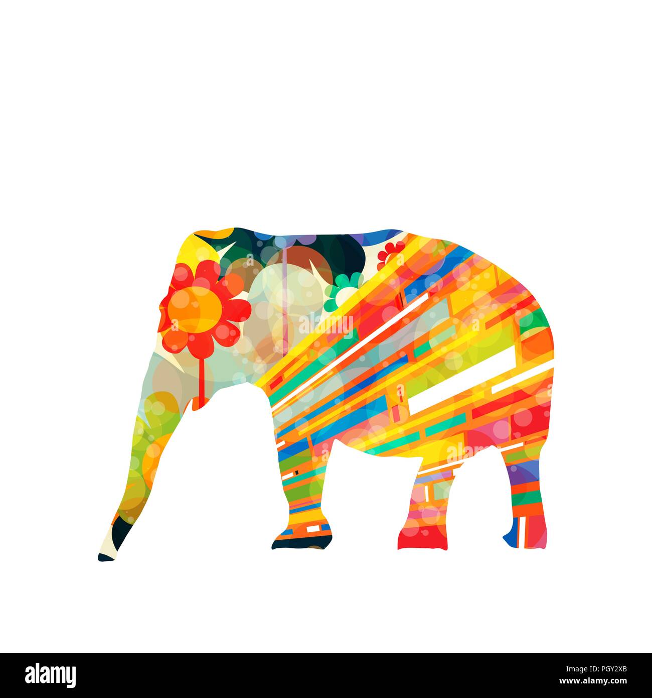 Colorful elephant icon on white background Stock Vector Image & Art - Alamy