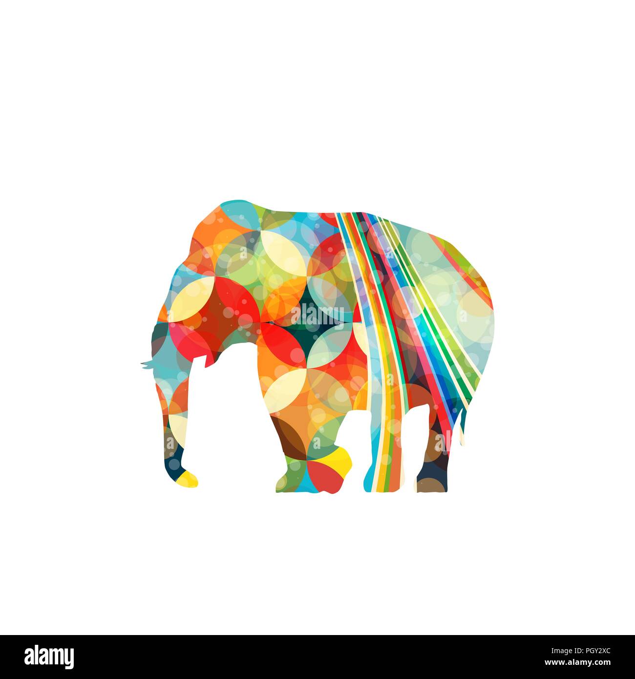 Colorful elephant icon on white background Stock Vector Image & Art - Alamy