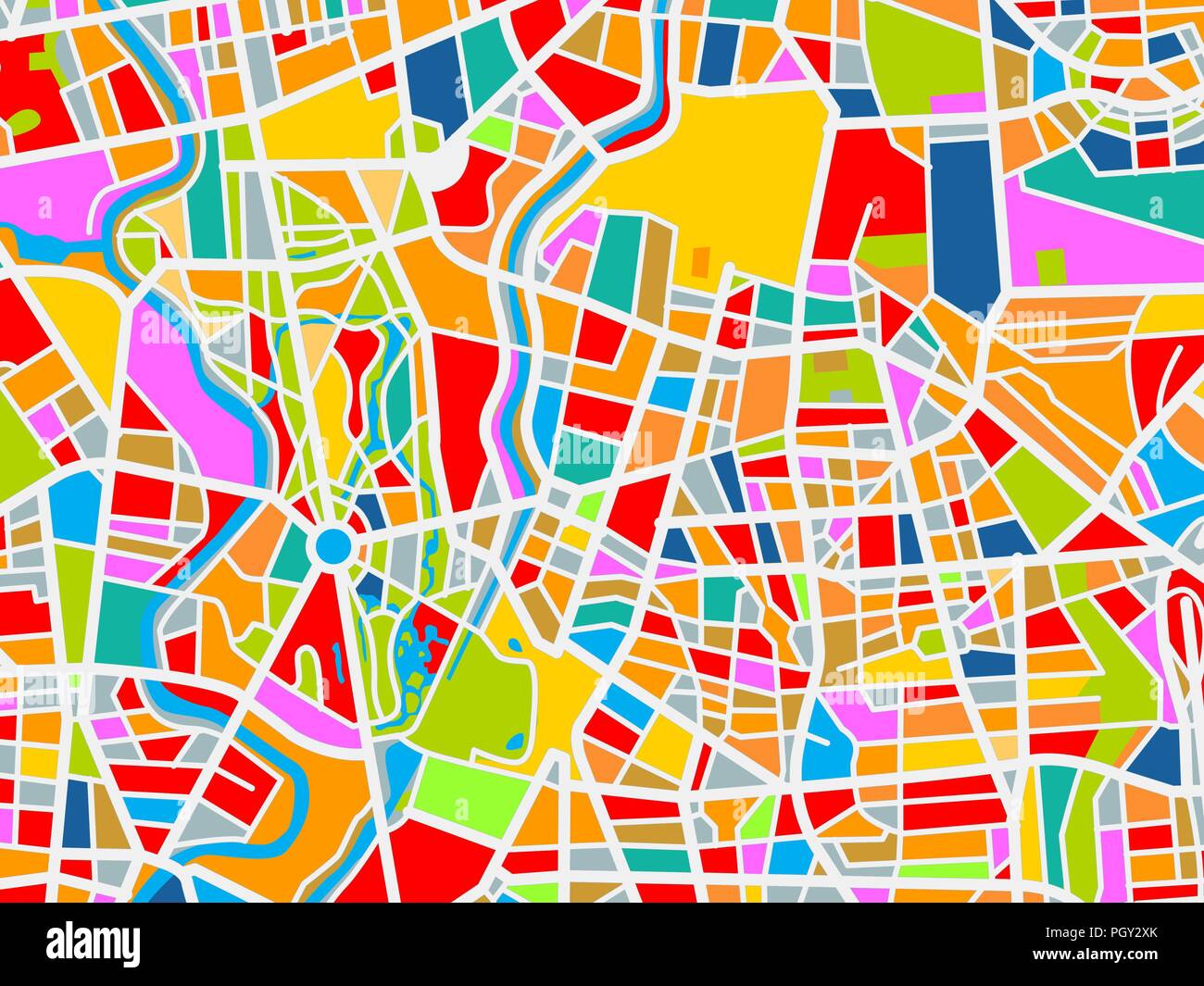 Colorful map of a city Stock Vector Image & Art - Alamy