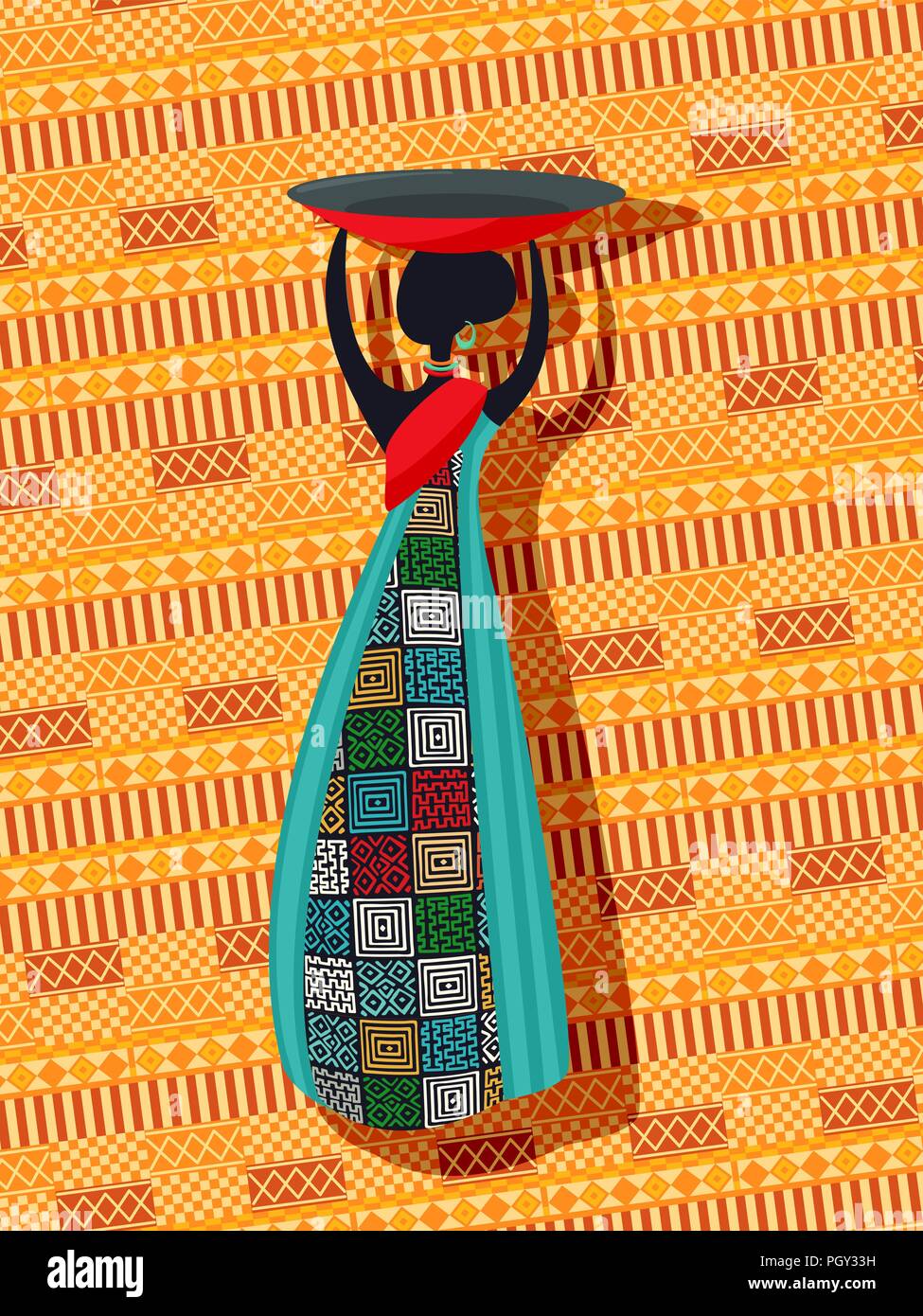 African woman with water, vector illustration Stock Vector Image & Art ...