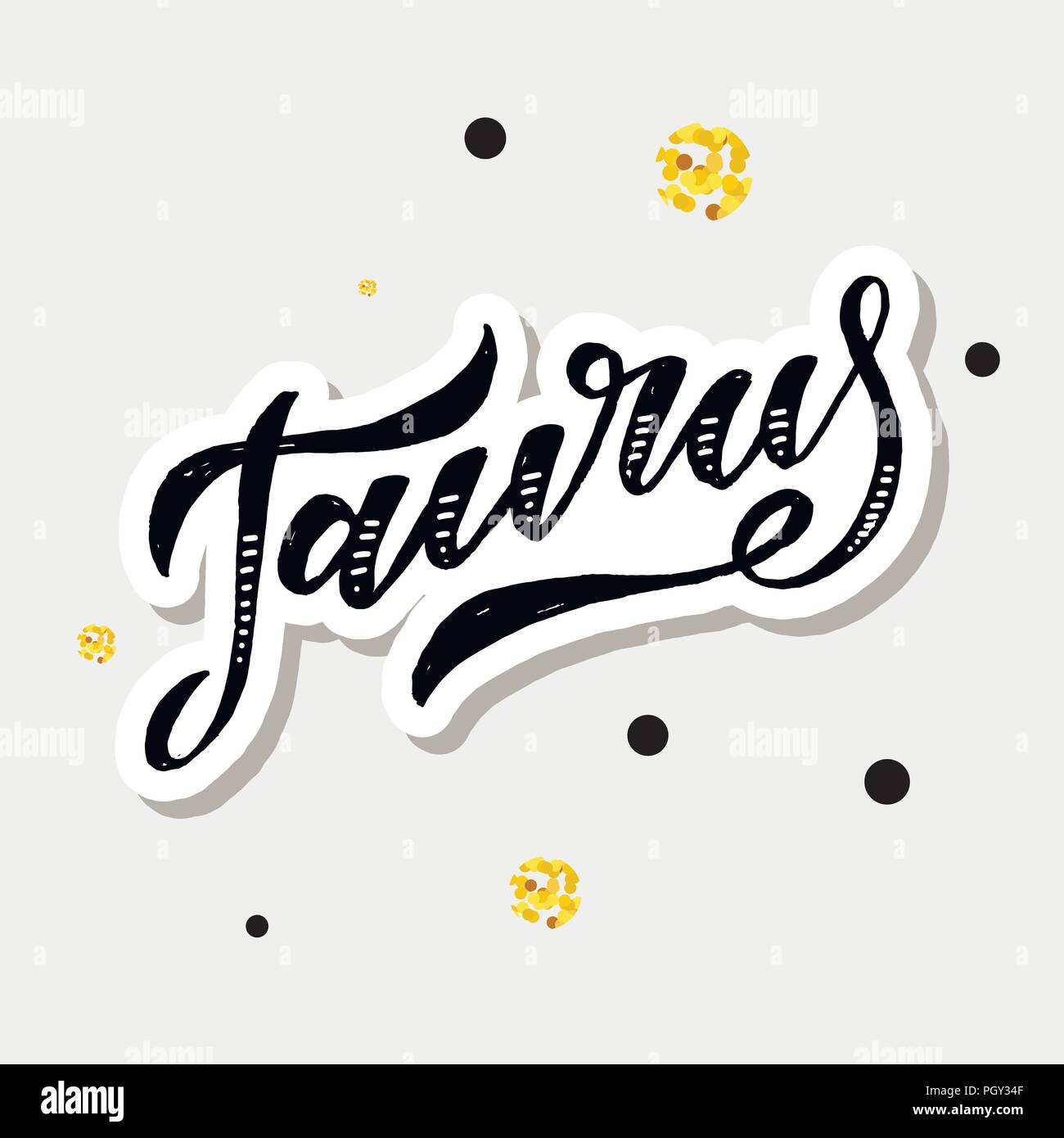 Taurus lettering Calligraphy Brush Text horoscope Zodiac sign ...