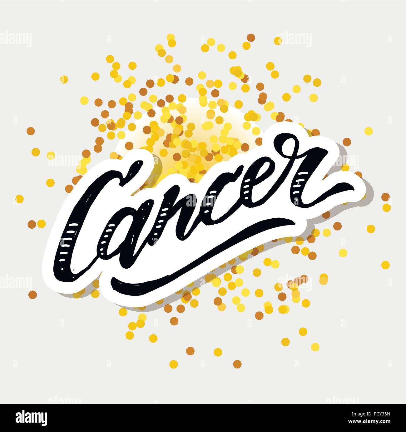 Cancer lettering Calligraphy Brush Text horoscope Zodiac sign ...
