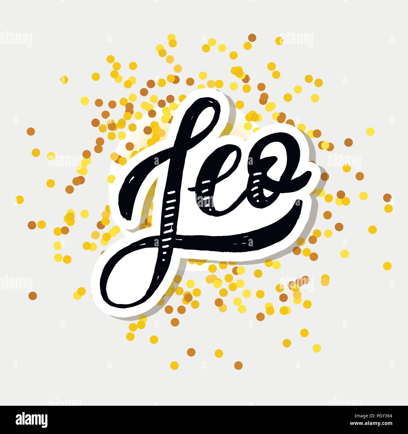 Leo lettering Calligraphy Brush Text horoscope Zodiac sign illustration ...