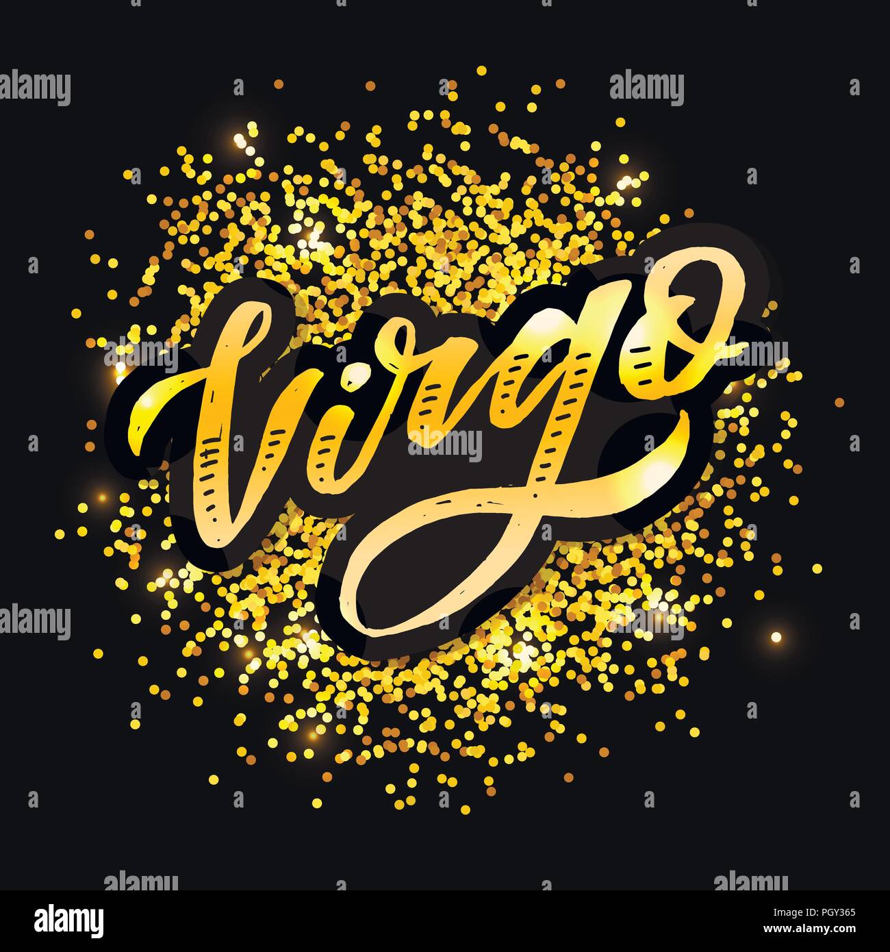 Virgo lettering Calligraphy Brush Text horoscope Zodiac sign ...