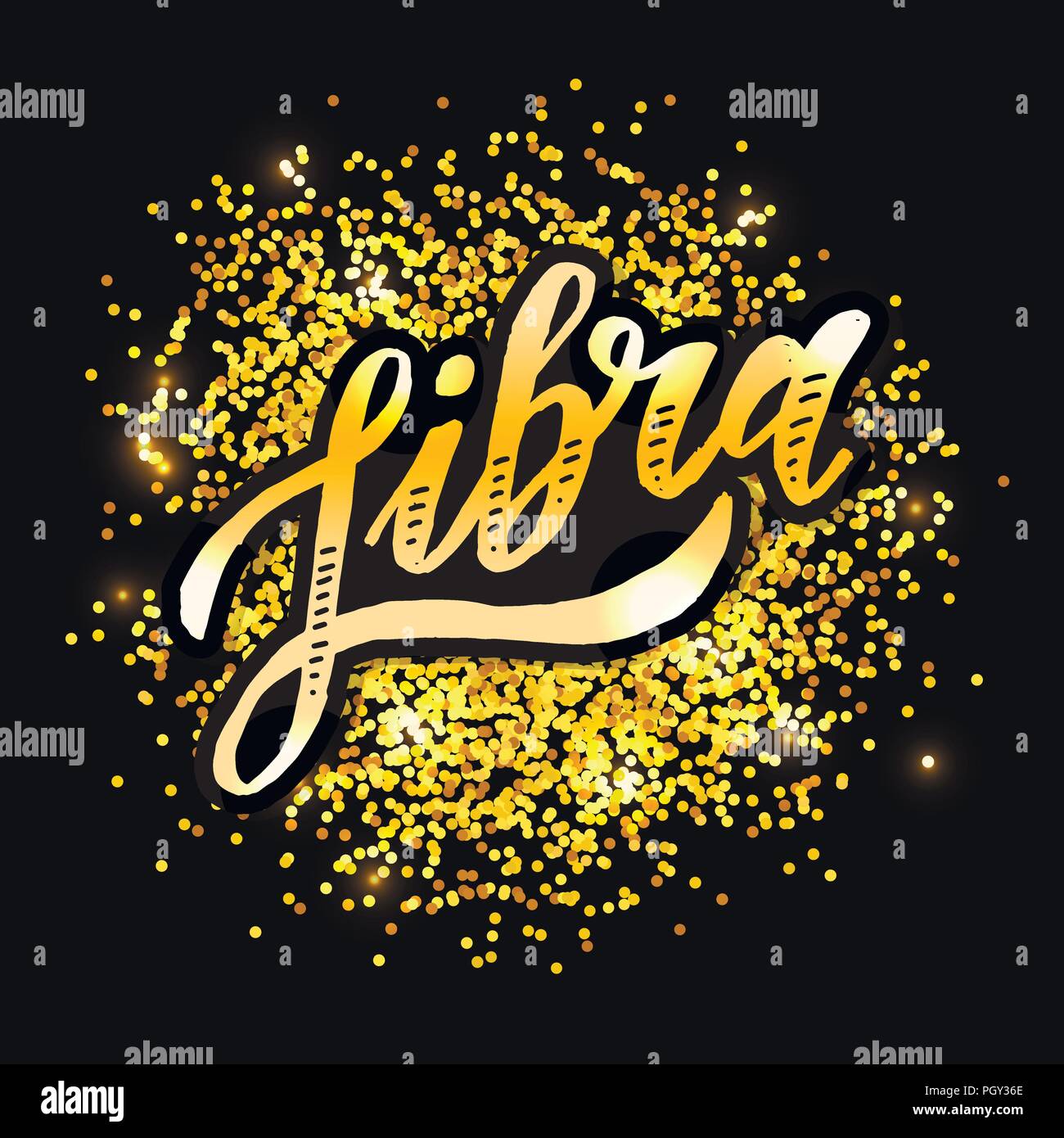 Libra lettering Calligraphy Brush Text horoscope Zodiac sign ...