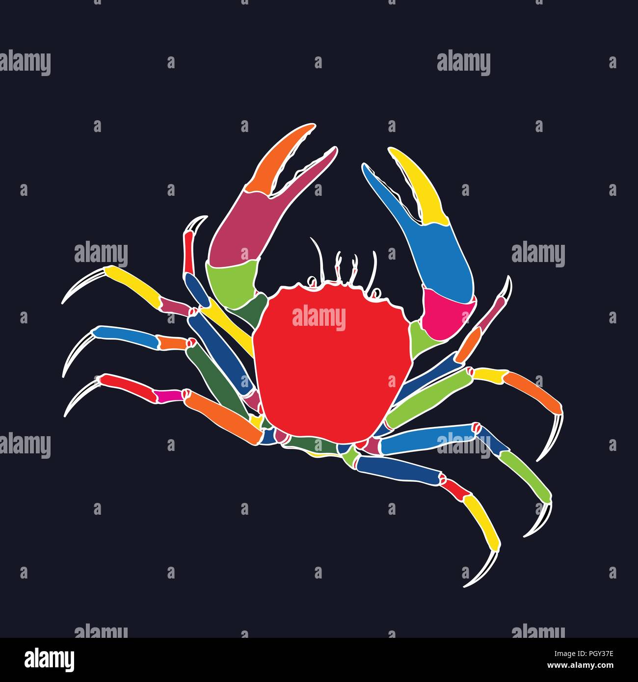 Crab icon in color, abstract art Stock Vector Image & Art - Alamy