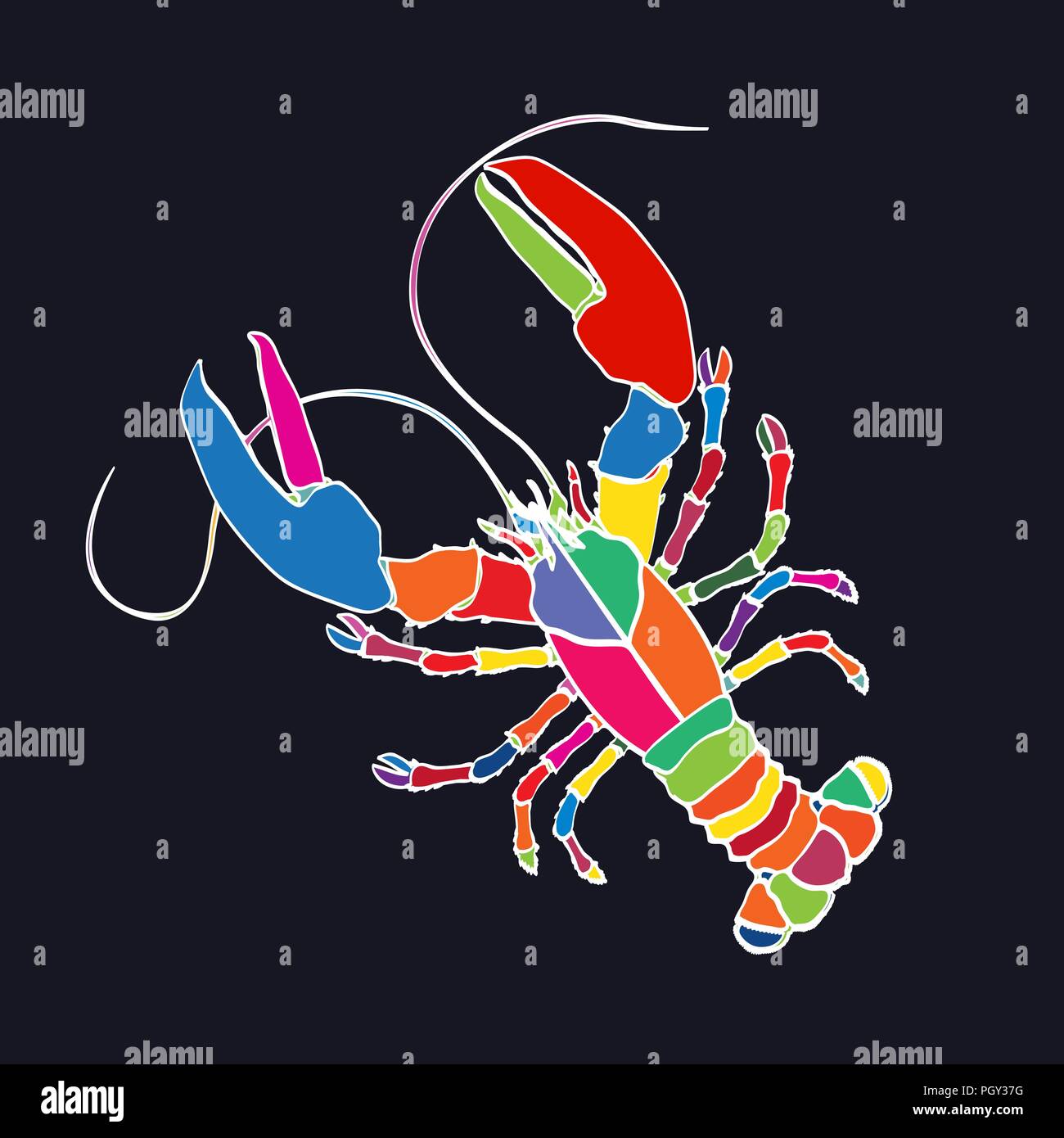 Colored lobster icon, abstract art Stock Vector Image & Art - Alamy