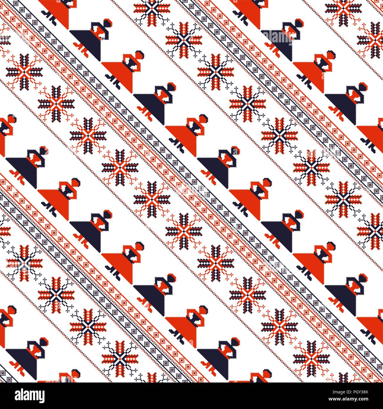 Seamless vector pattern with traditional romanian motif Stock Vector ...