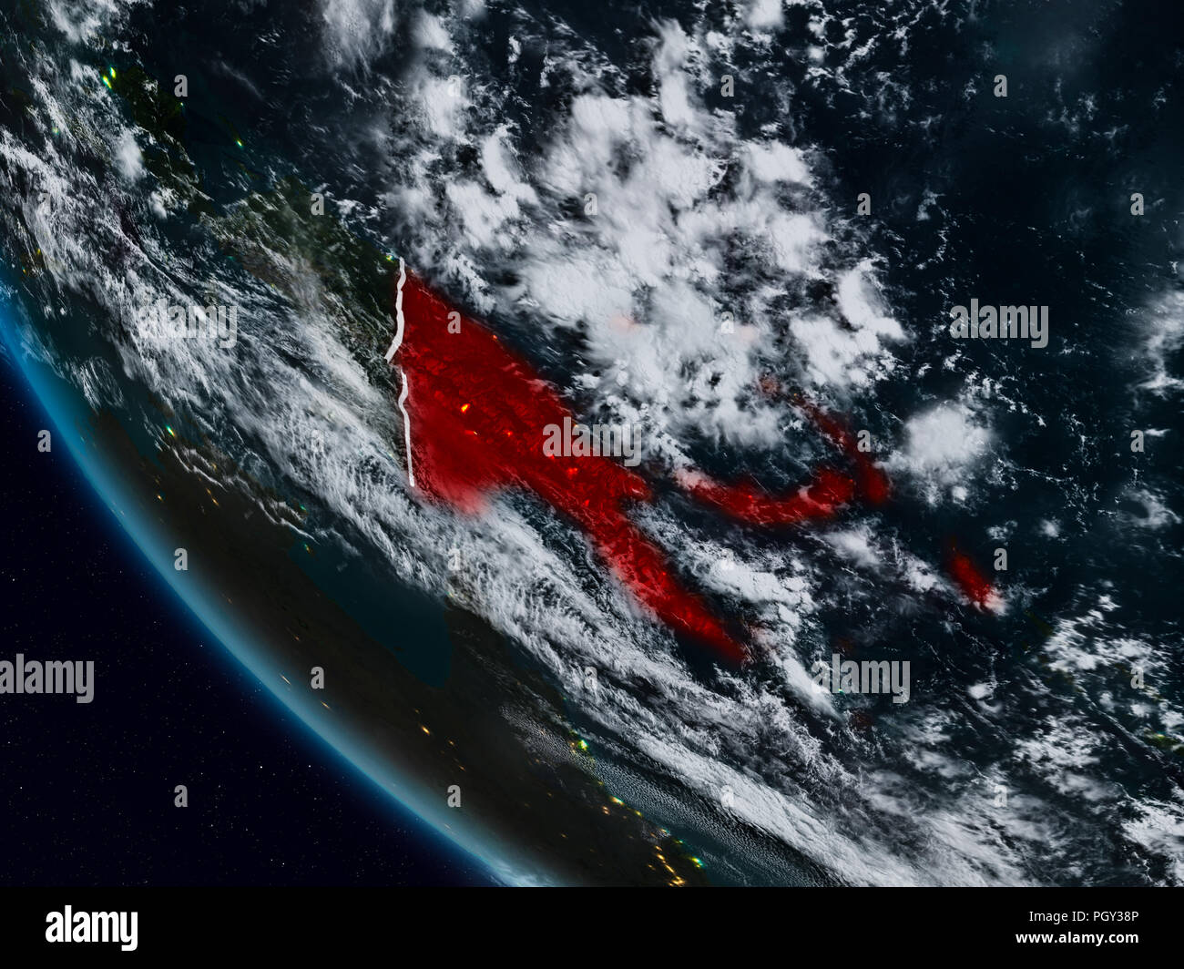 Papua new guinea satellite image hi-res stock photography and images ...