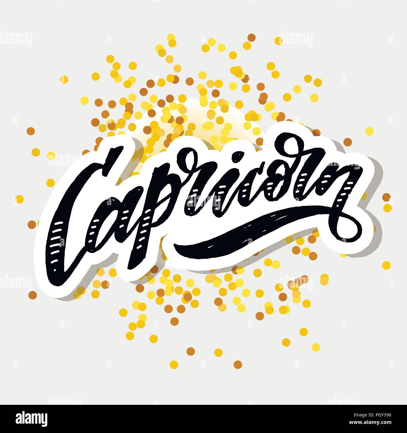 Capricorn lettering Calligraphy Brush Text horoscope Zodiac sign ...