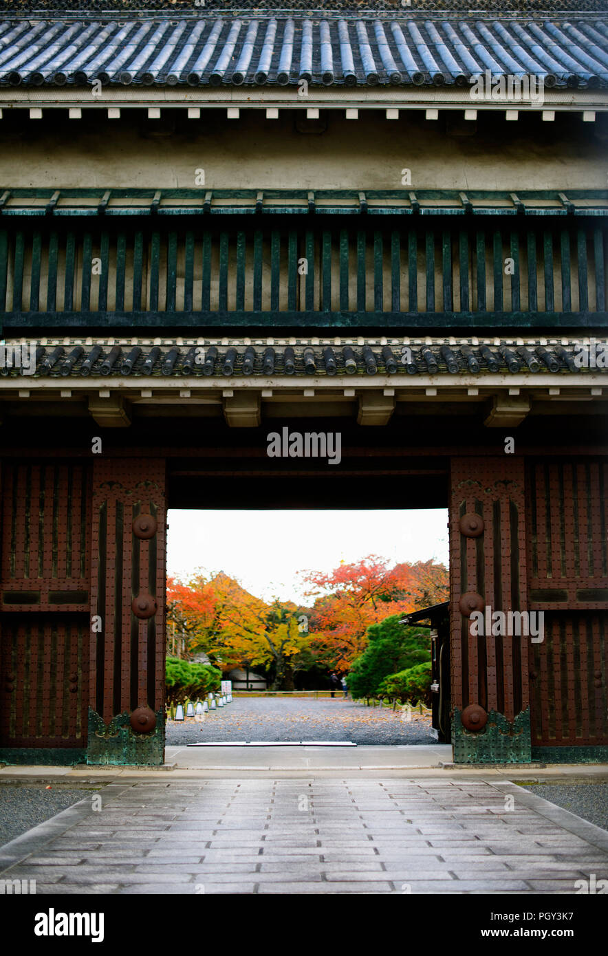 Photo shows the north gate of Nijo Castle in Kyoto, Japan on 14 Nov ...