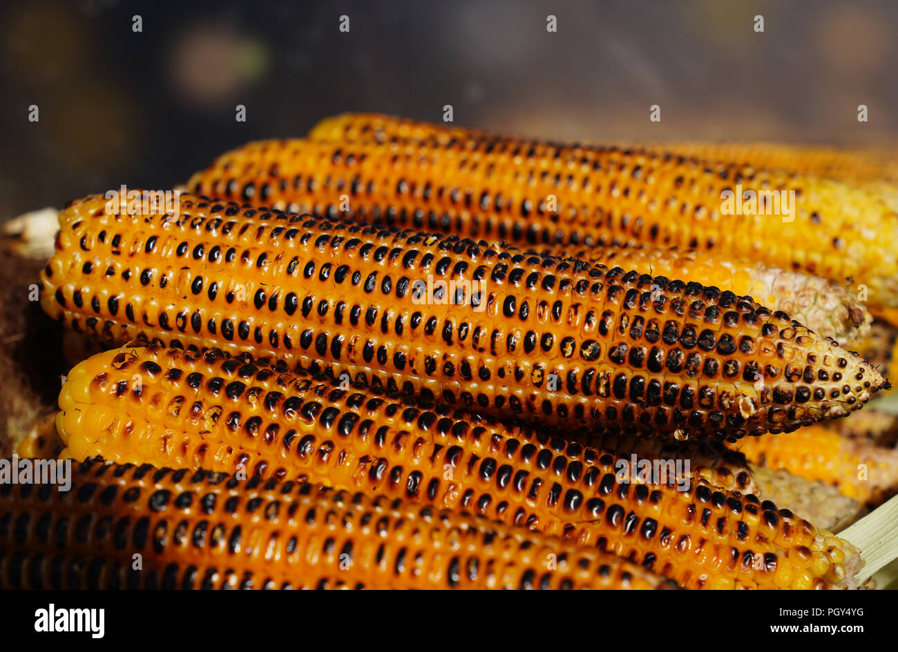 Street vendor's delicious roasted corn in Istanbul. Turkey Stock Photo ...