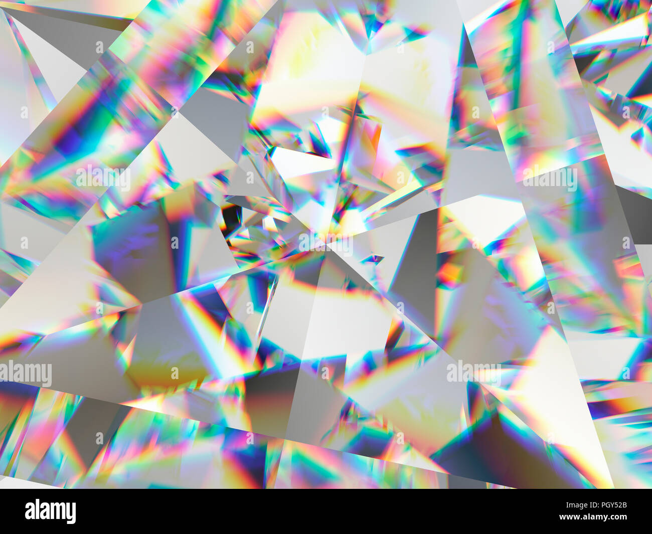 diamond structure extreme closeup and kaleidoscope. top view of round ...