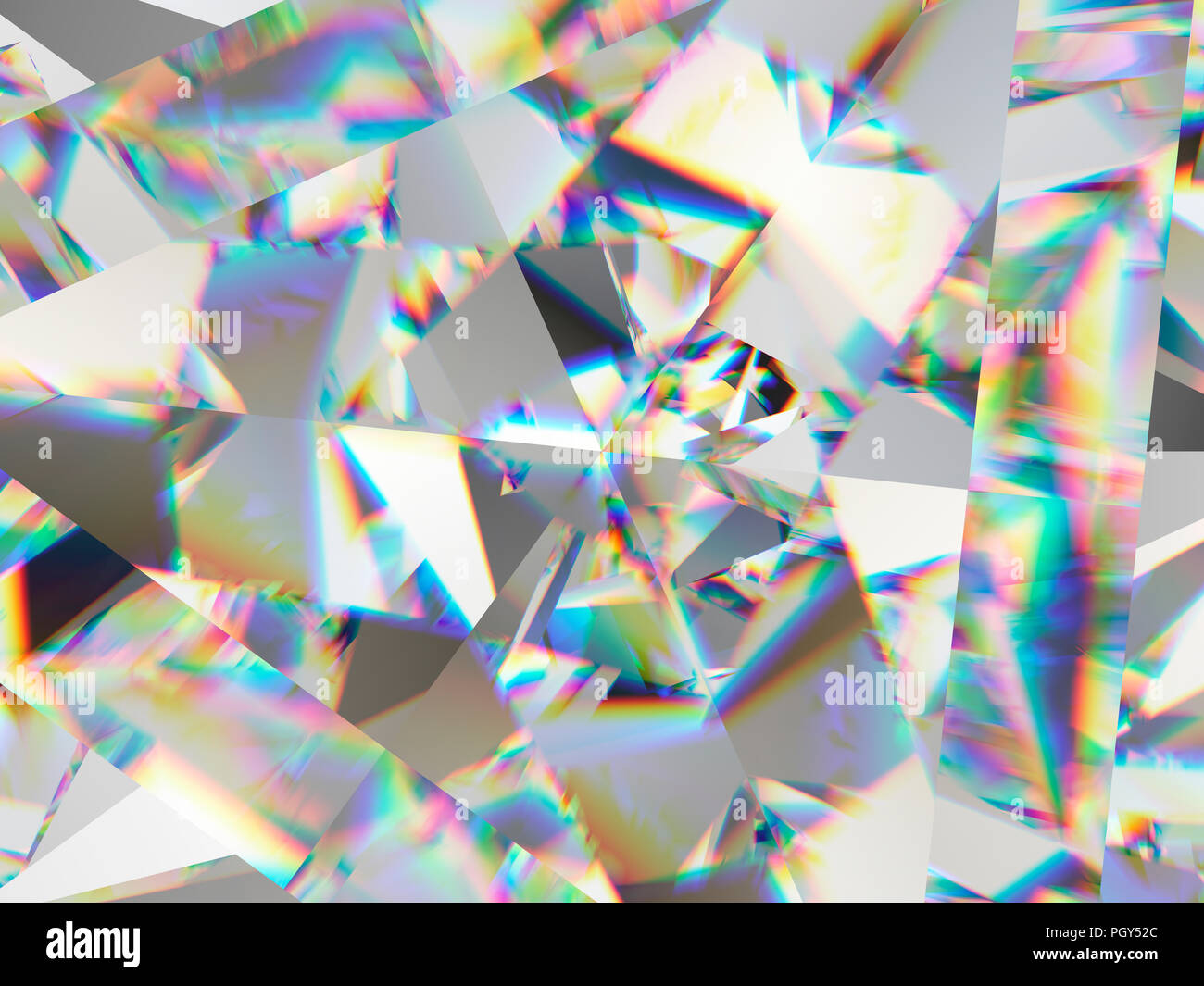 Gemstone structure extreme closeup and kaleidoscope. top view of round ...