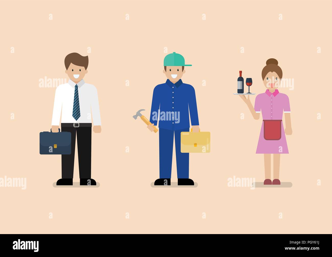 Blue collar worker cartoon hi-res stock photography and images - Alamy