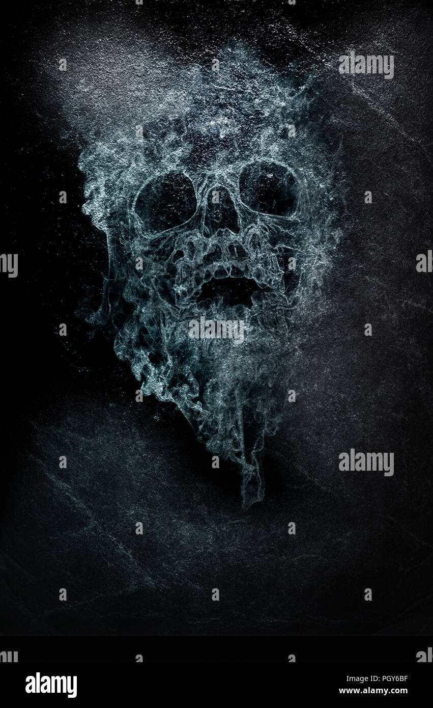 Human skull smoke on abstract background Stock Photo - Alamy