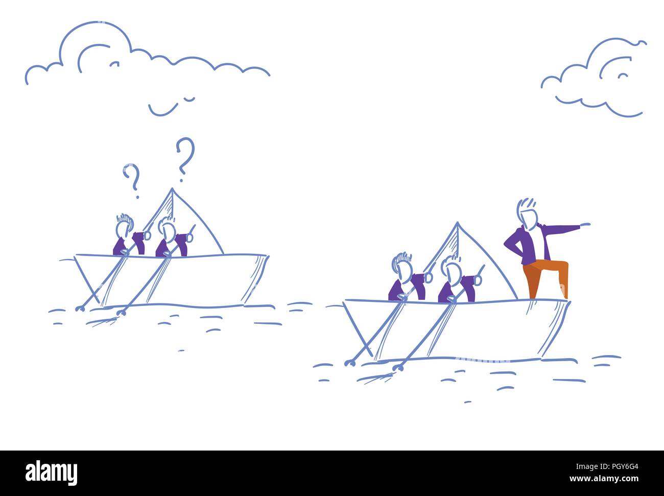 Follow boat Stock Vector Images - Alamy