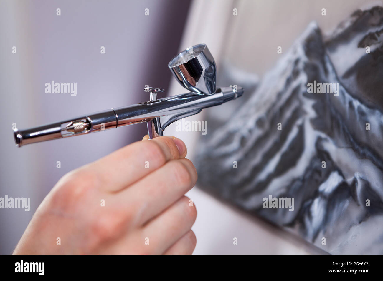 Illustration spray painter spray gun hi-res stock photography and ...