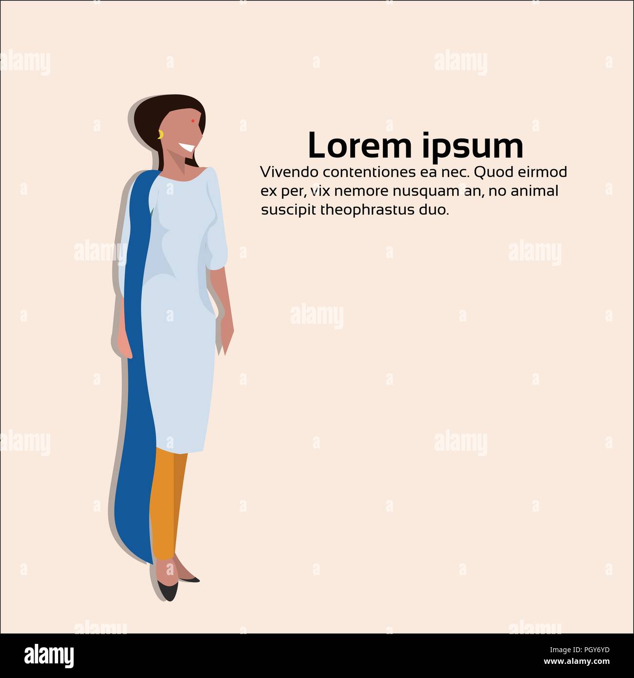 indian woman bindi standing in national traditional clothes female ...