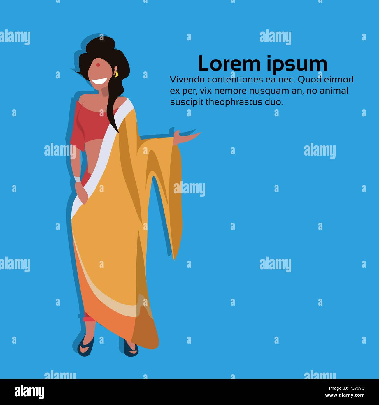 indian woman bindi standing in national traditional clothes female ...