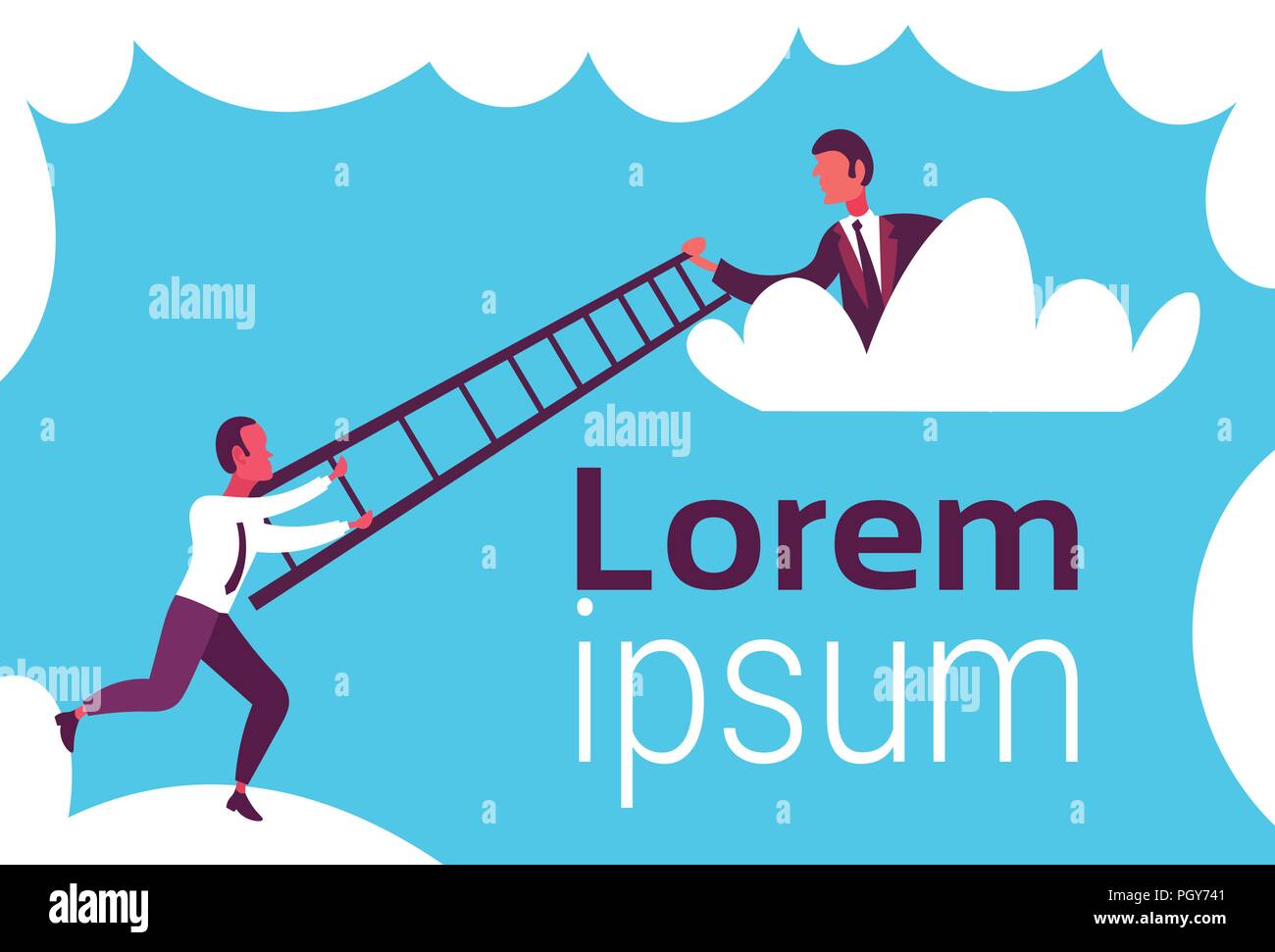 Two men climbing up stairs Stock Vector Images - Alamy