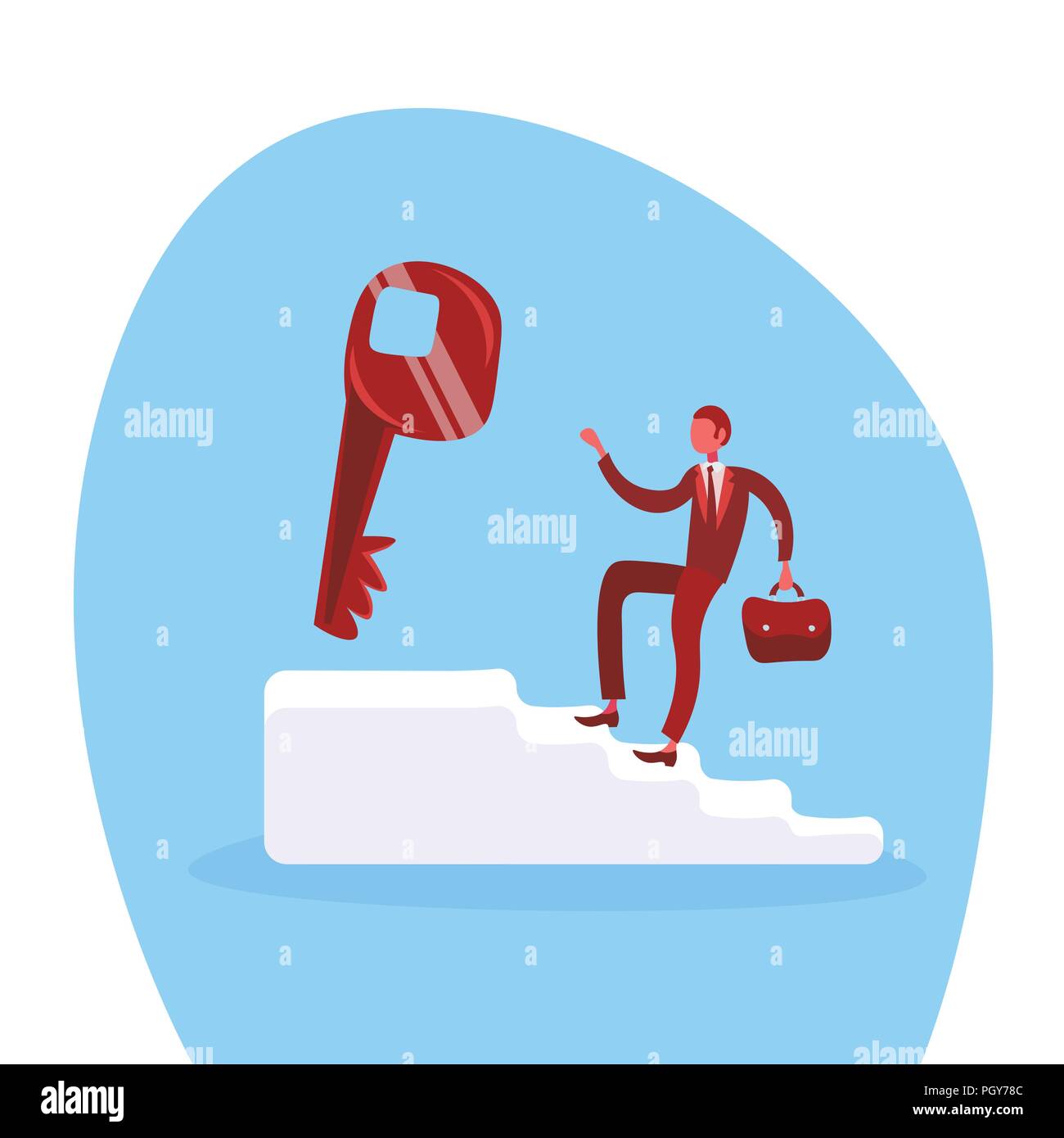 Cartoon man climbing stairs hi-res stock photography and images - Alamy