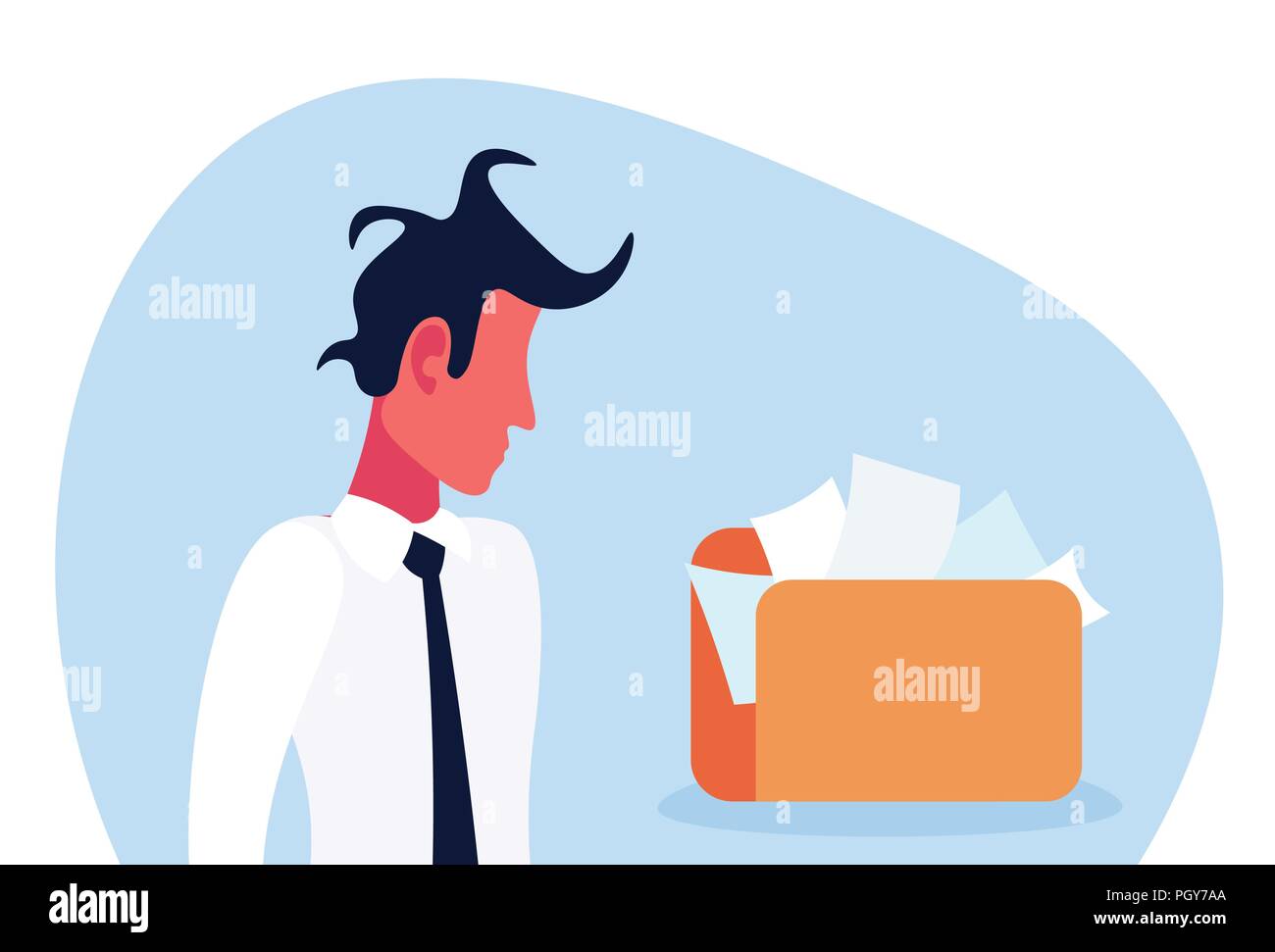 confused businessman document folder privacy database access protection ...