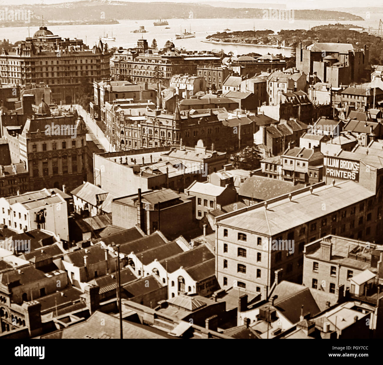 Rooftop panorama, Sydney, Australia, early 1900s Stock Photo - Alamy