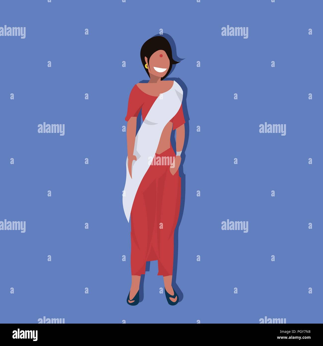 indian woman bindi standing in national traditional clothes female ...