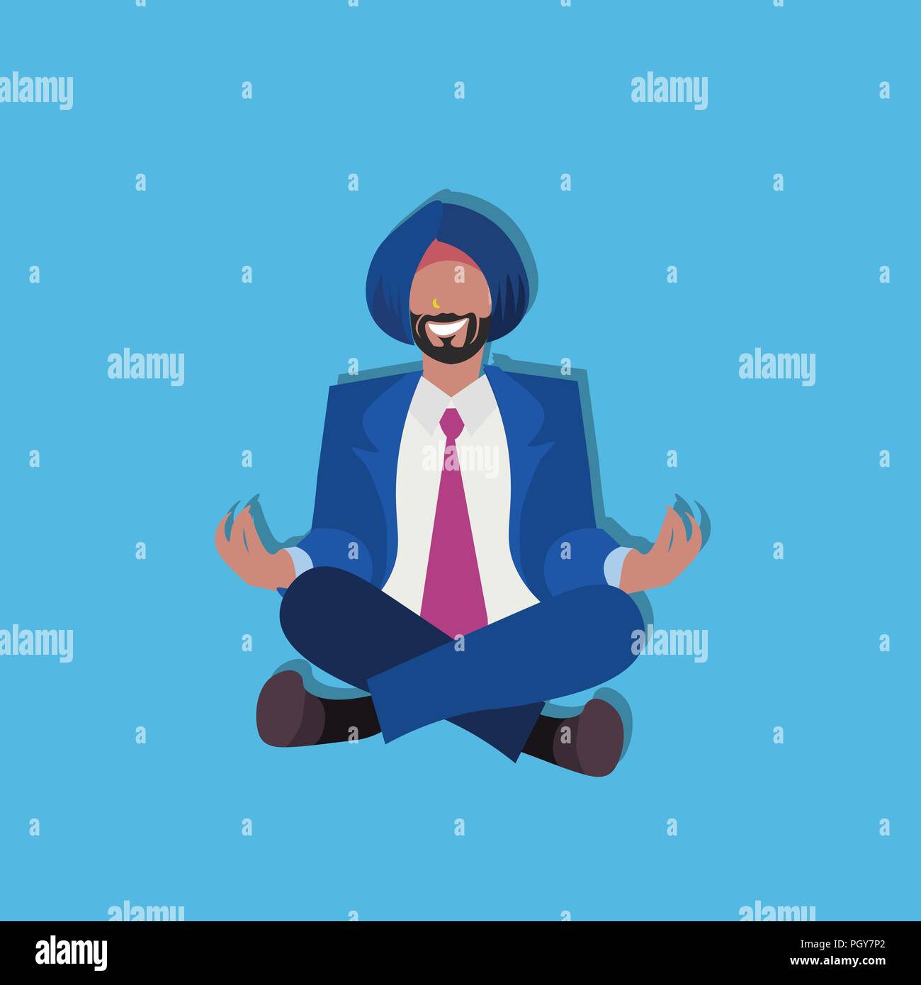 Sikh meditating Stock Vector Images - Alamy