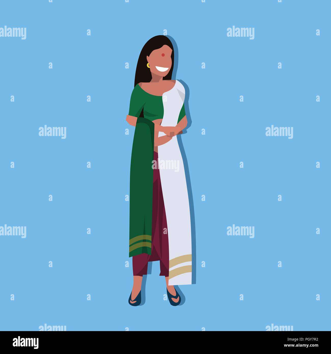 indian woman bindi standing in national traditional clothes female ...