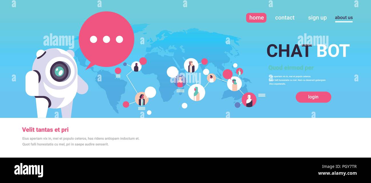 chatbot robot speech bubble arabic people avatar global communication ...