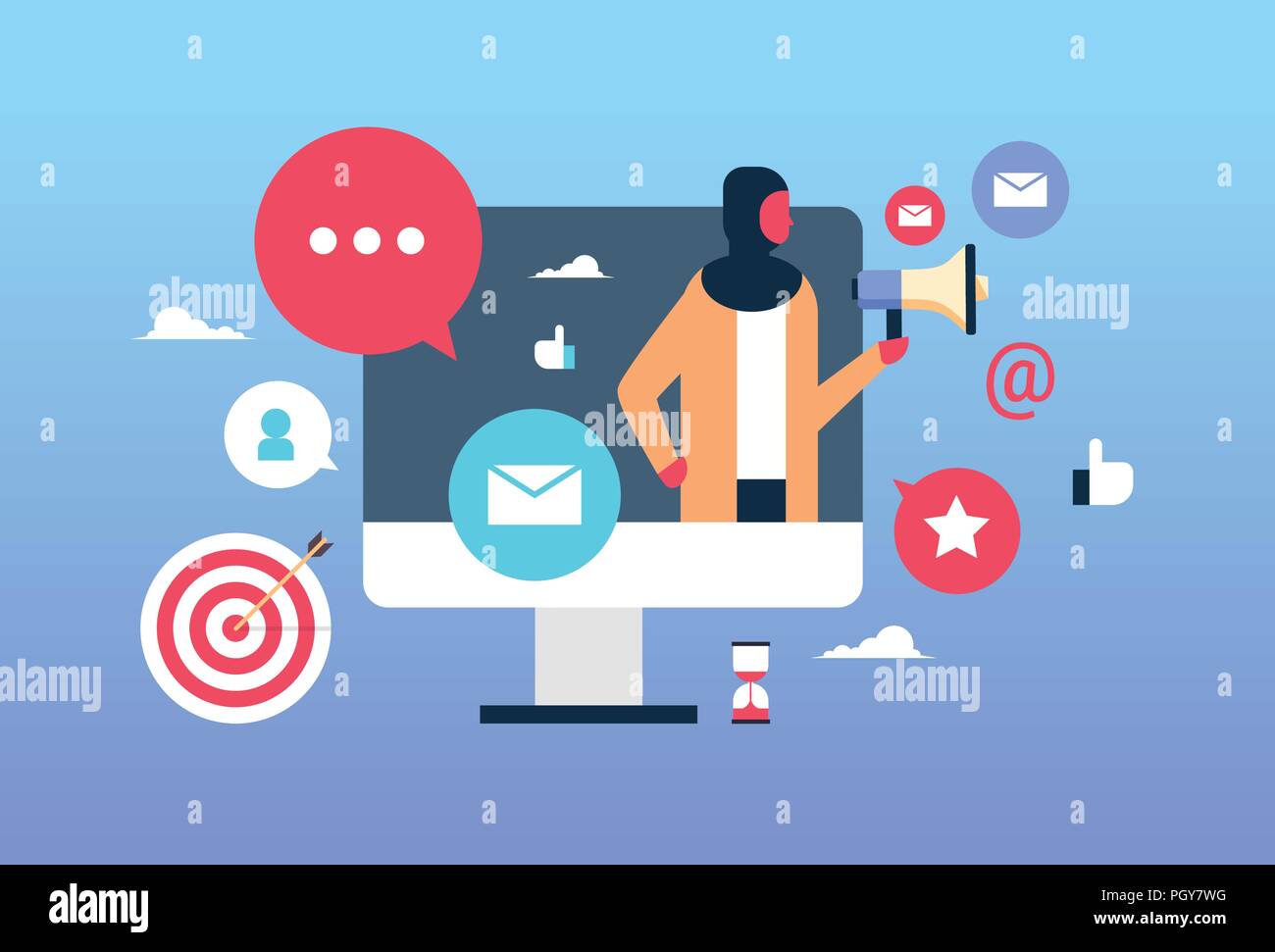 Cartoon muslim businesswoman employee Stock Vector Images - Alamy