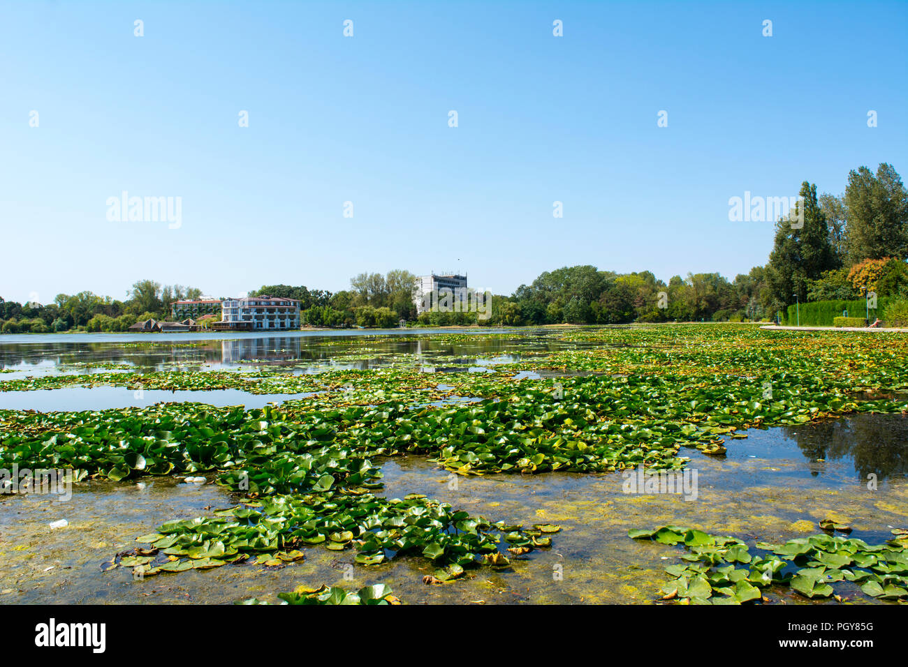 The lake Neptune from the station Neptune in Constanta, Romania filled ...