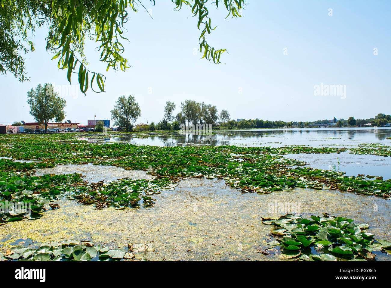 The lake Neptune from the station Neptune in Constanta, Romania filled ...