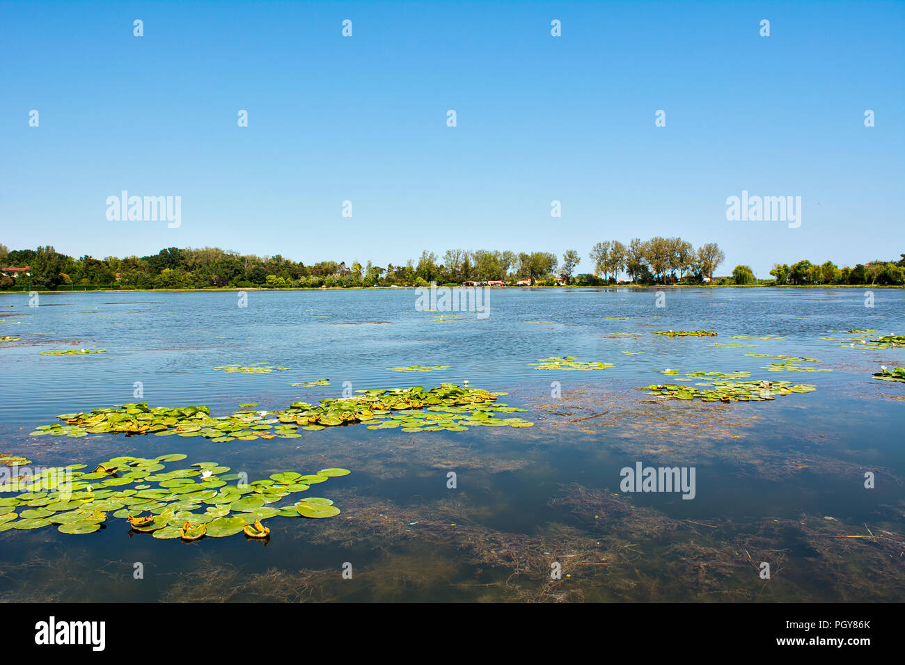 The lake Neptune from the station Neptune in Constanta, Romania filled ...
