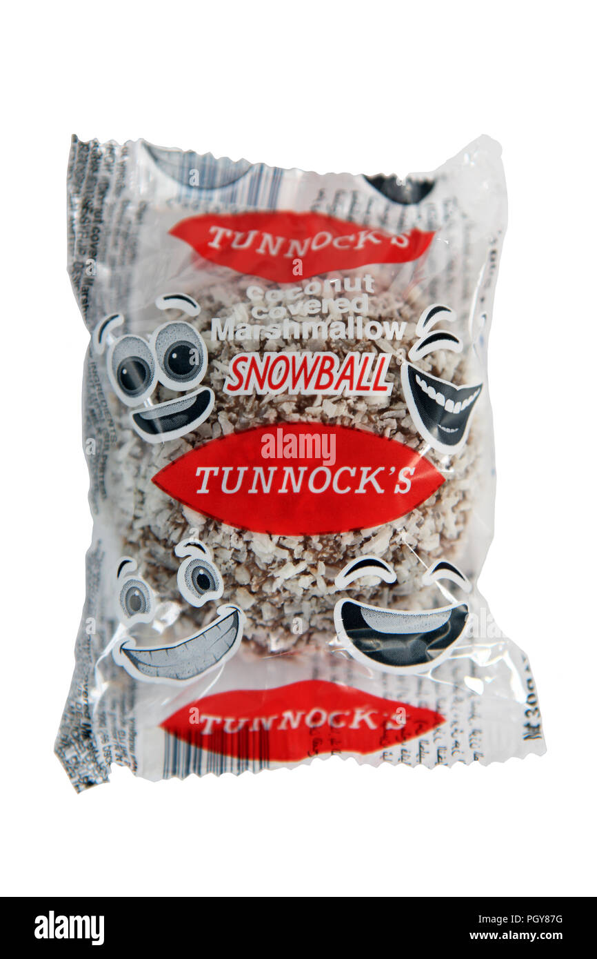 Tunnocks snowball a white background Stock Photo - Alamy