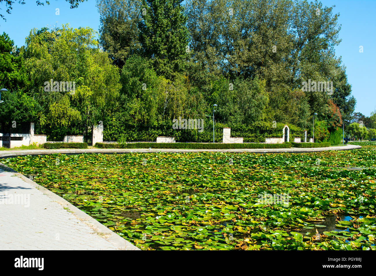 The lake Neptune from the station Neptune in Constanta, Romania filled ...