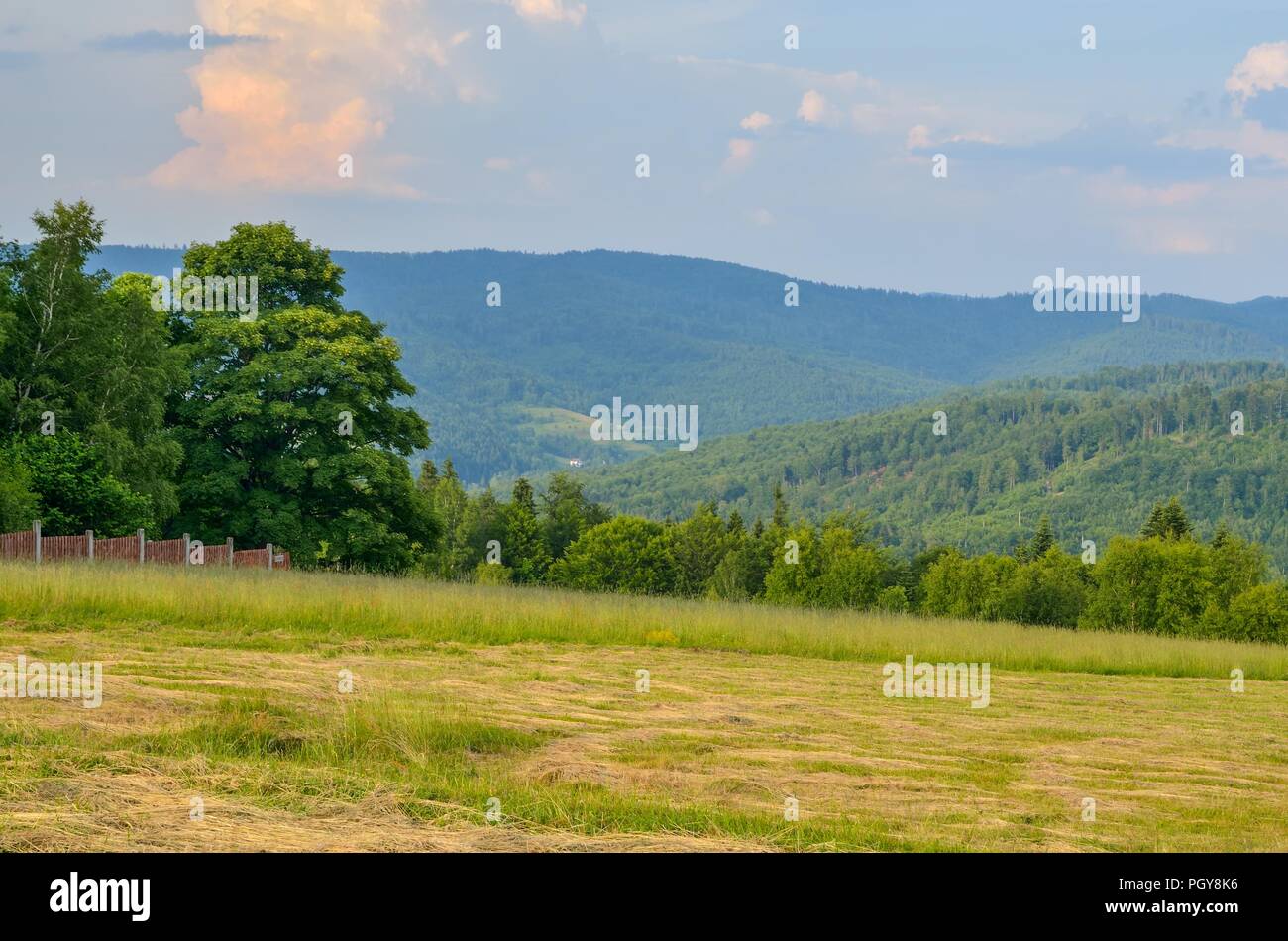 Beautiful mountain landscape. Spring colors in the hills Stock Photo ...