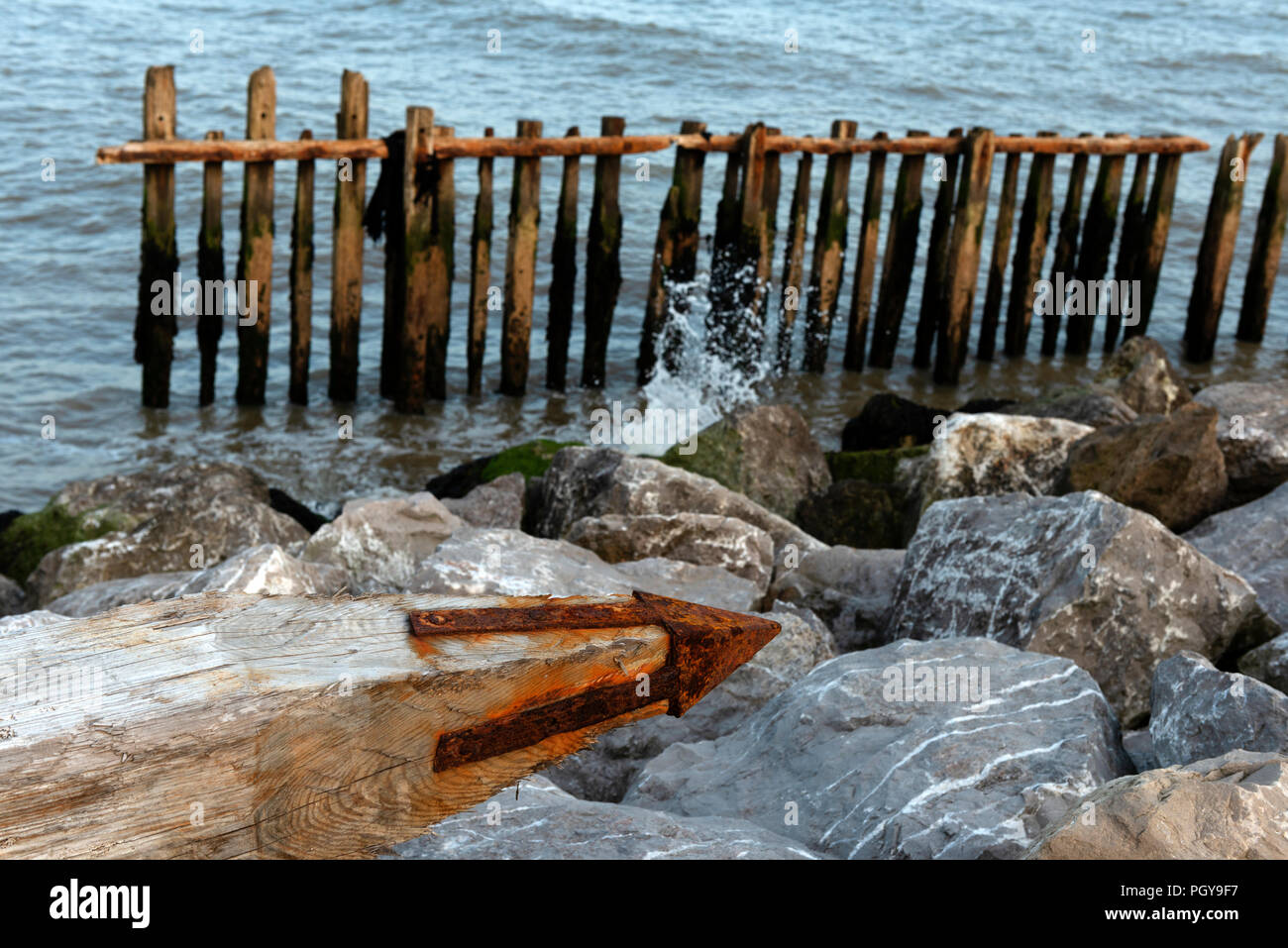 Rock armour and groynes coastal erosion hi-res stock photography and ...