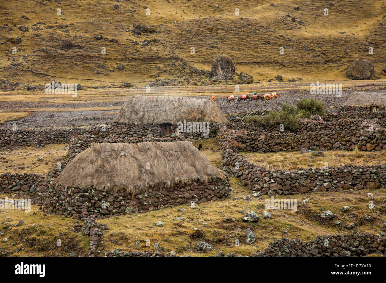 Cancha Cancha Village In the Lares Valley, along the Lares Trek, near ...