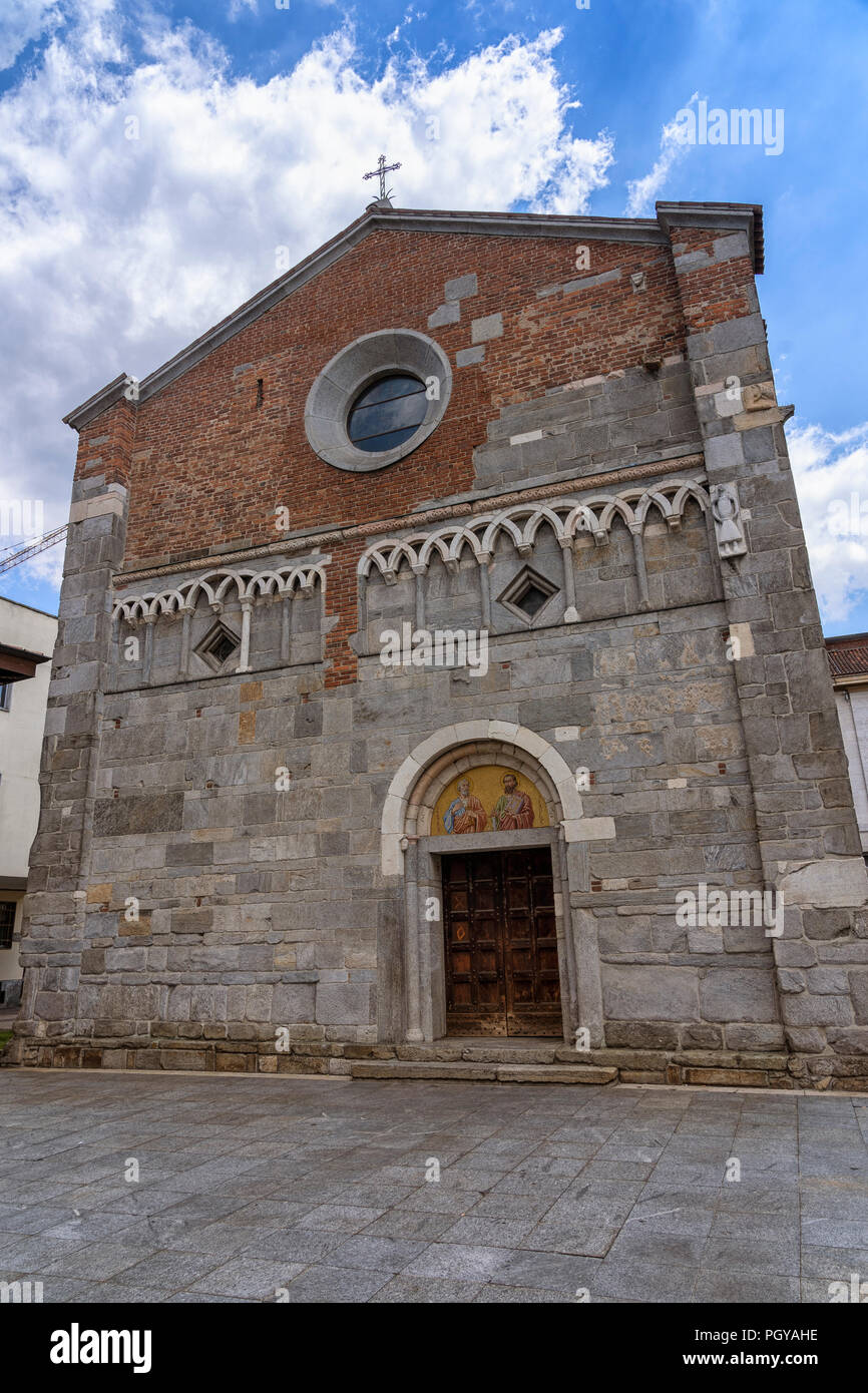 Gallarate, Varese, Lombardy, Italy: exterior of the medieval San Pietro ...