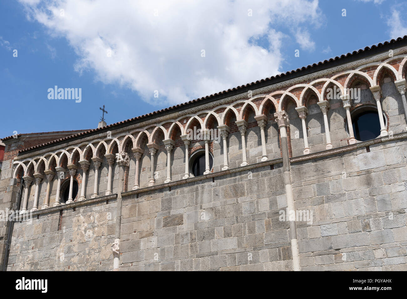 Gallarate, Varese, Lombardy, Italy: exterior of the medieval San Pietro ...